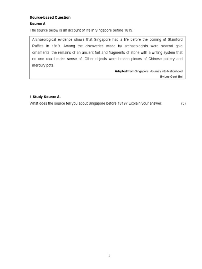 Sec 1 History SBQ - 2 | PDF | Social Science