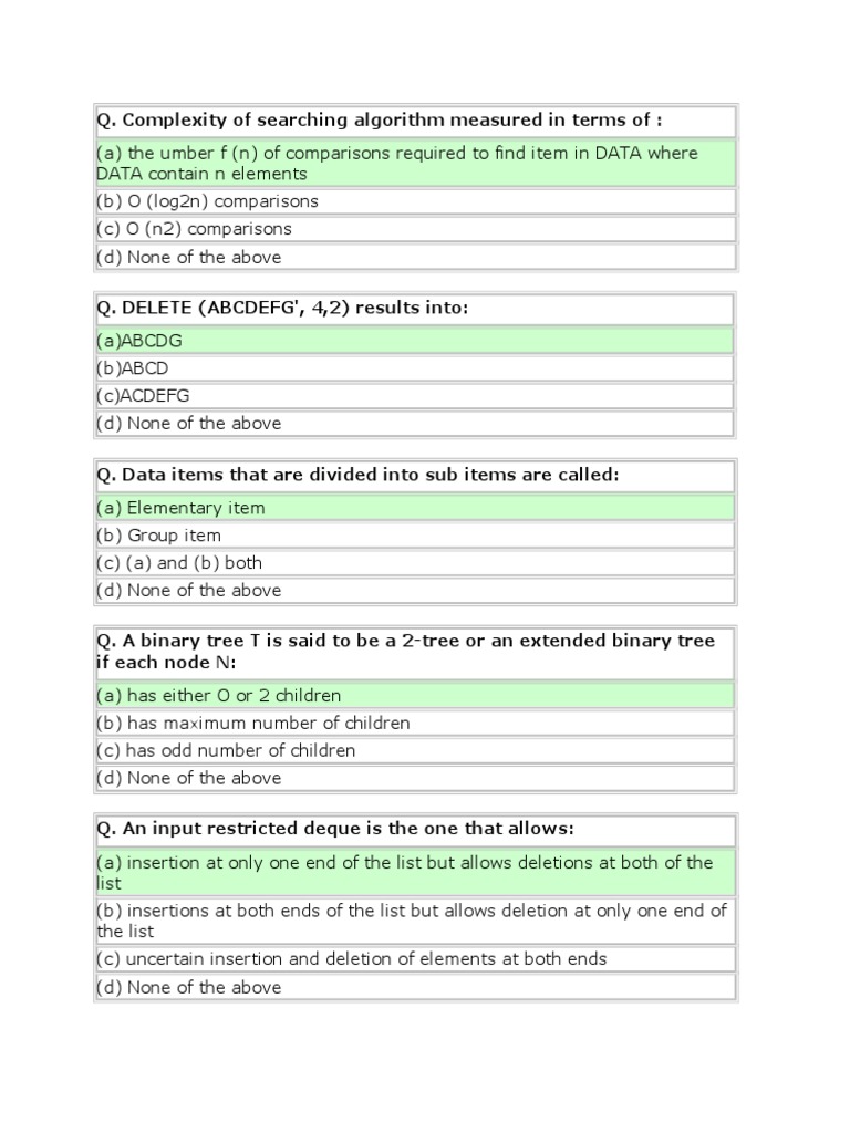 Algorithm and Programming Language MCQ'S | PDF | Array Data Structure | C (Programming Language)