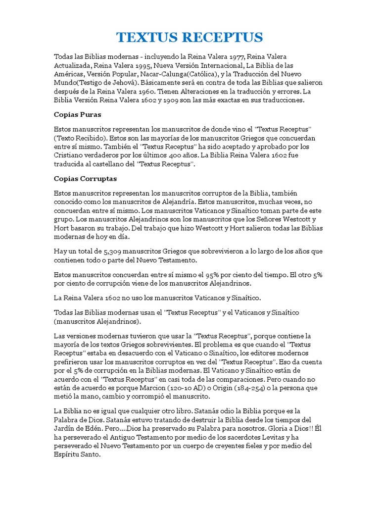 Textus Receptus | PDF | Biblia | Literatura religiosa