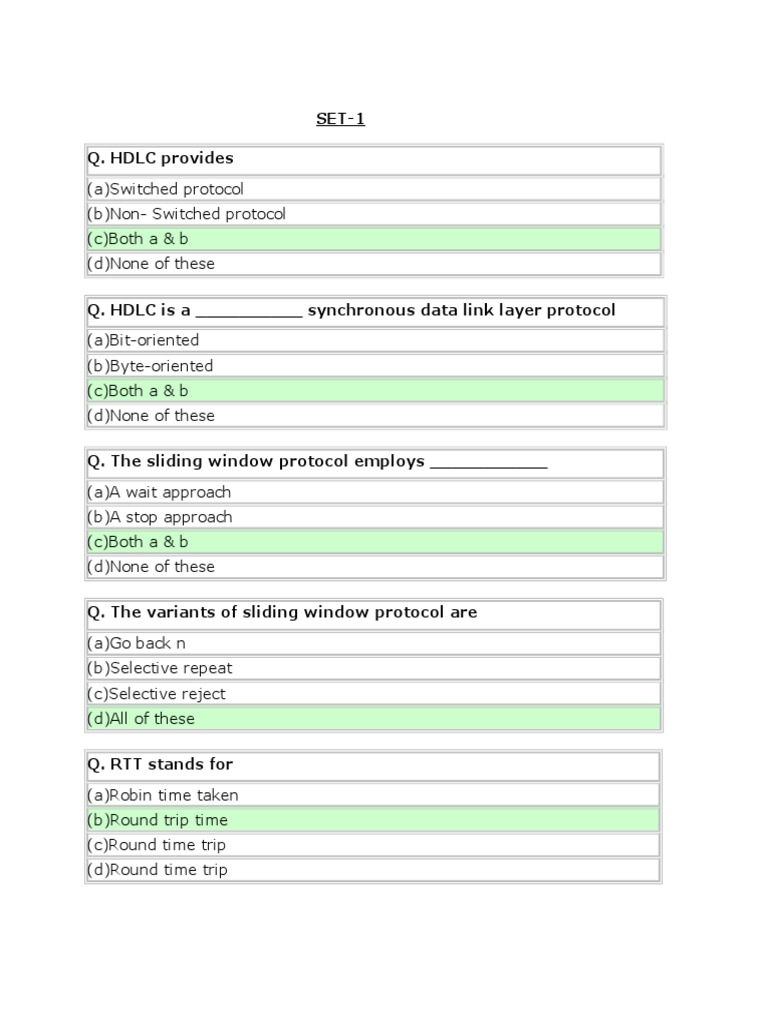 Data Communication & Networking MCQ'S | PDF