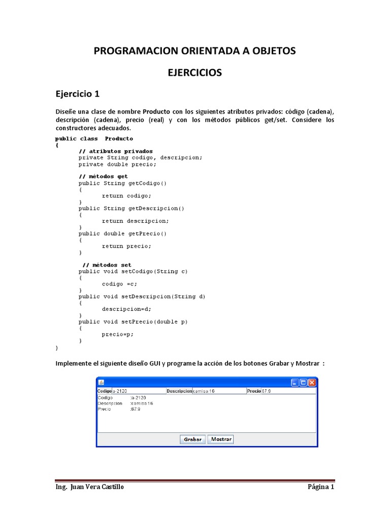 Ejercicios de Programación en Java | PDF | Clase (Programación informática) | Programación ...