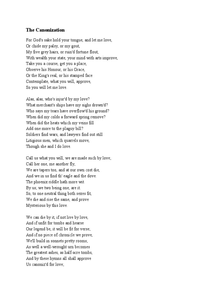 The Canonization | PDF