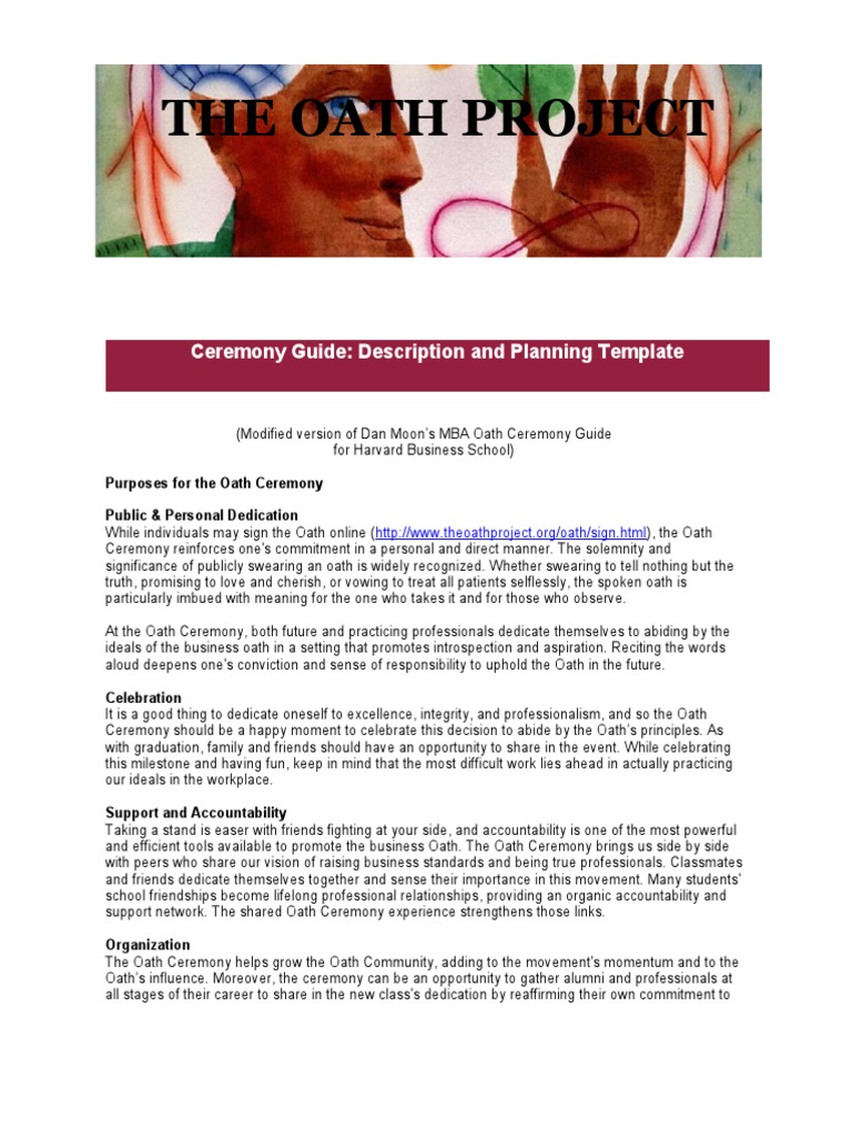 Oath Ceremony Guide | PDF | Business