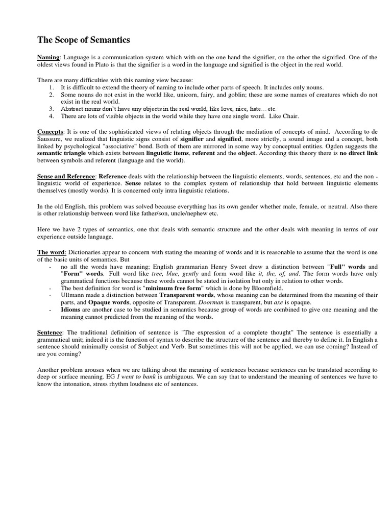 The Scope of Semantics and Rules | PDF | Word | Semantics