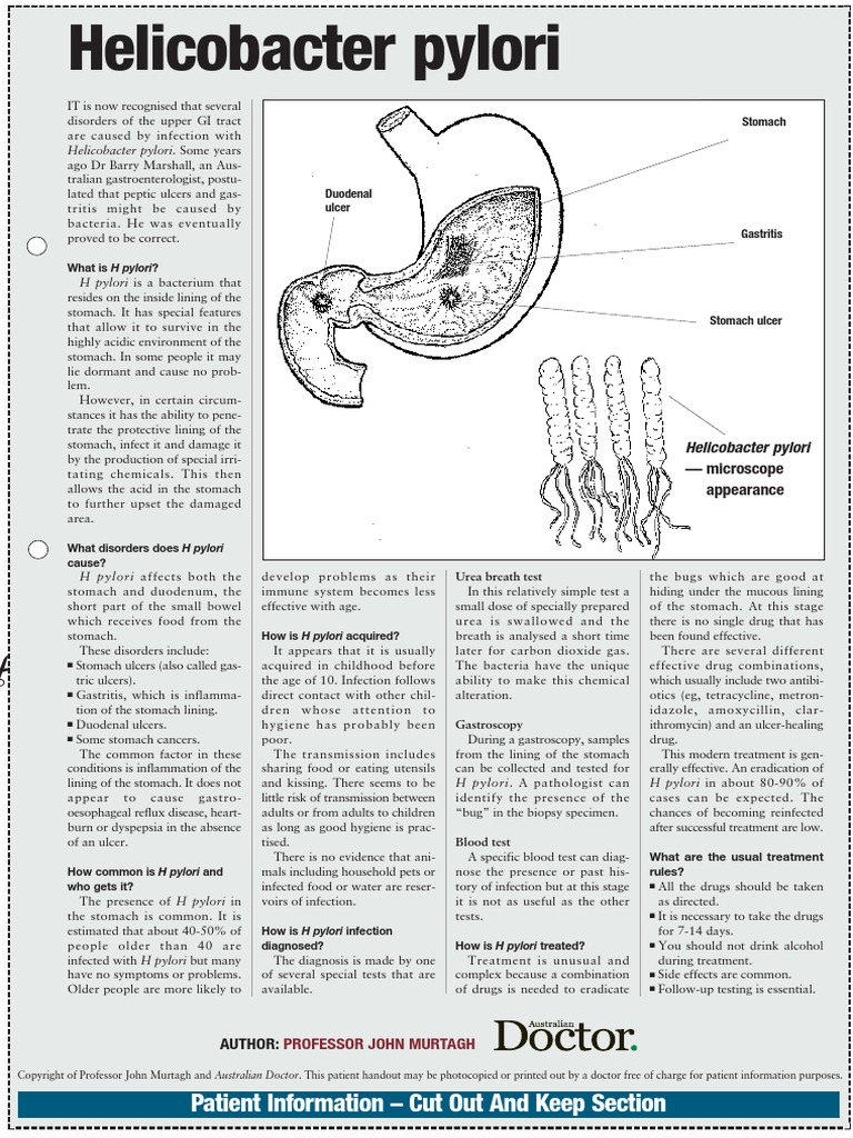 Heliobacter Pylori | PDF | Peptic Ulcer | Rtt