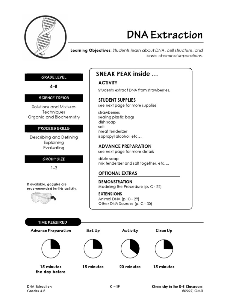 DNAExtraction From Strawberries | PDF | Cell (Biology) | Cell Membrane