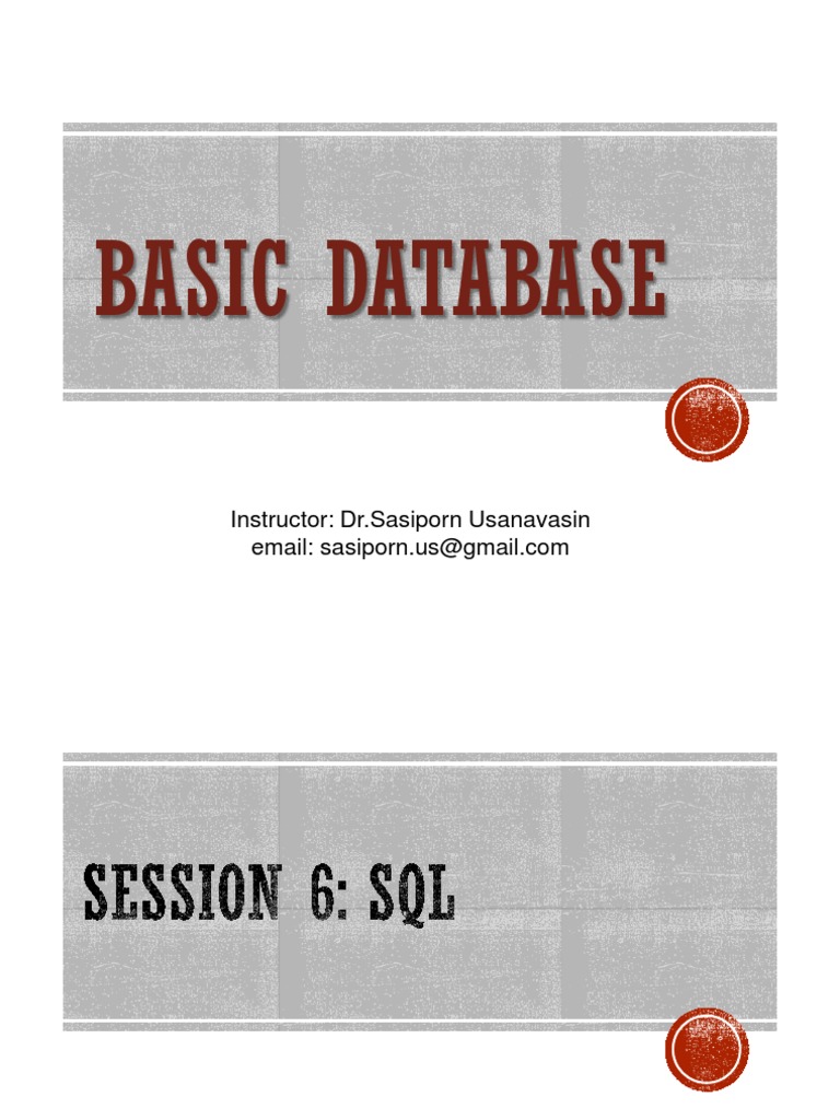 Session 6 - SQL | PDF | Data Management | Databases