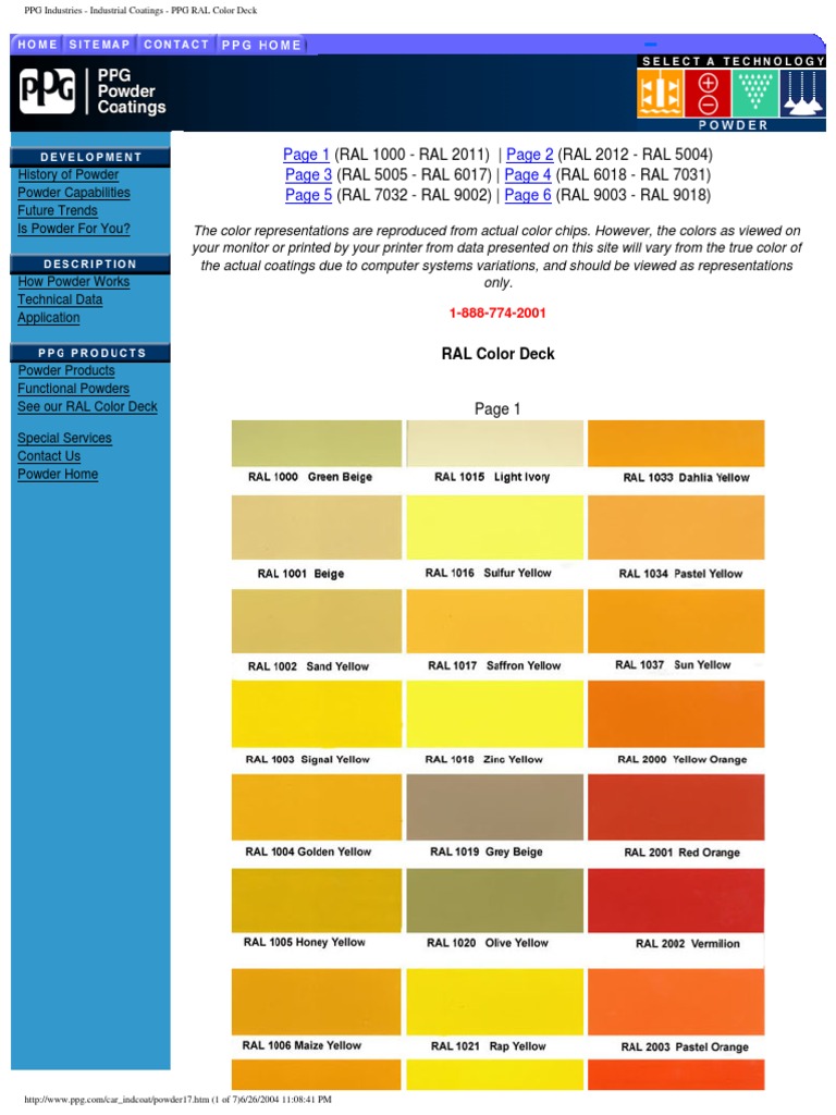 Tabla Colores PPG Ral | PDF