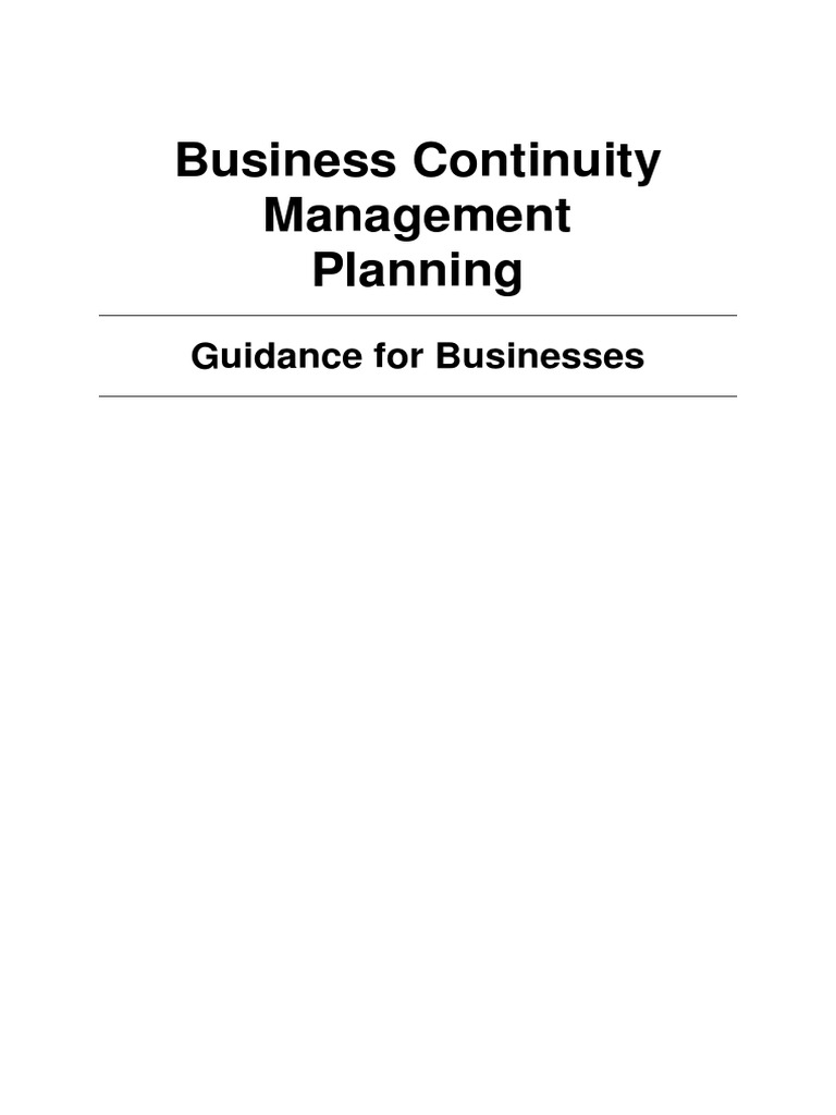 Business Continuity Management | PDF | Business Continuity | Emergency ...