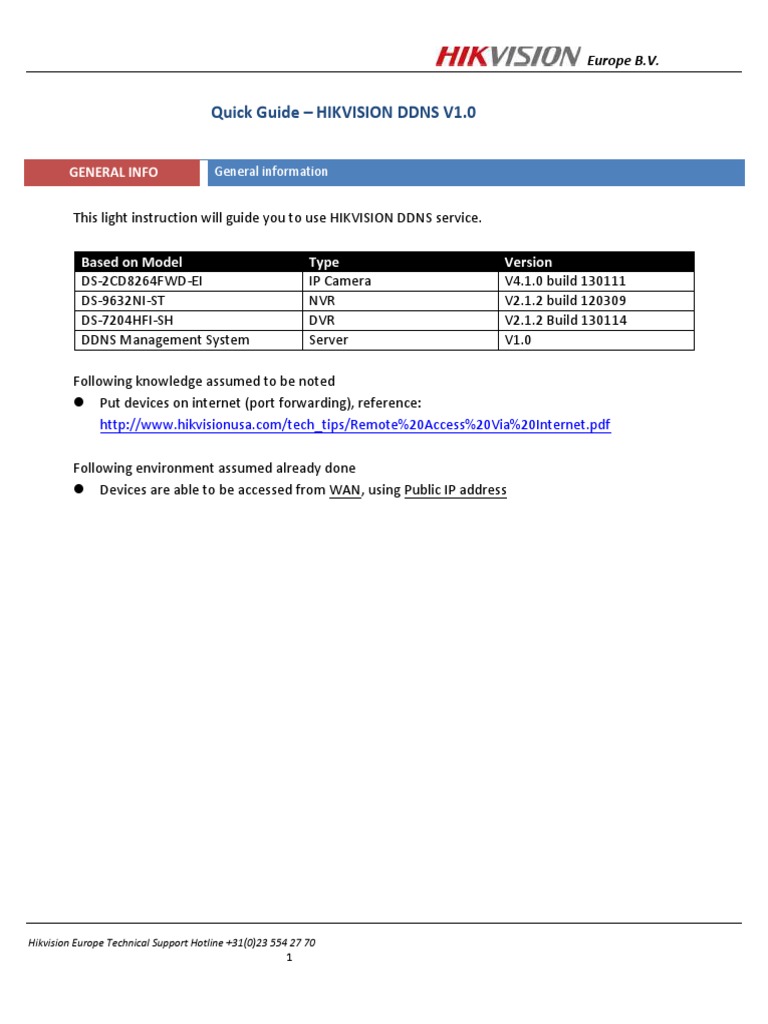 Hikvision DDNS Setup Guide | PDF | Domain Name System | Networking ...