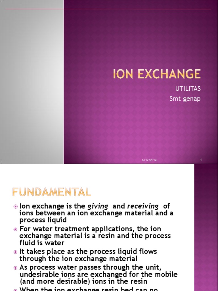 Ion Exchange | PDF | Pertukaran Ion | Alkalinitas