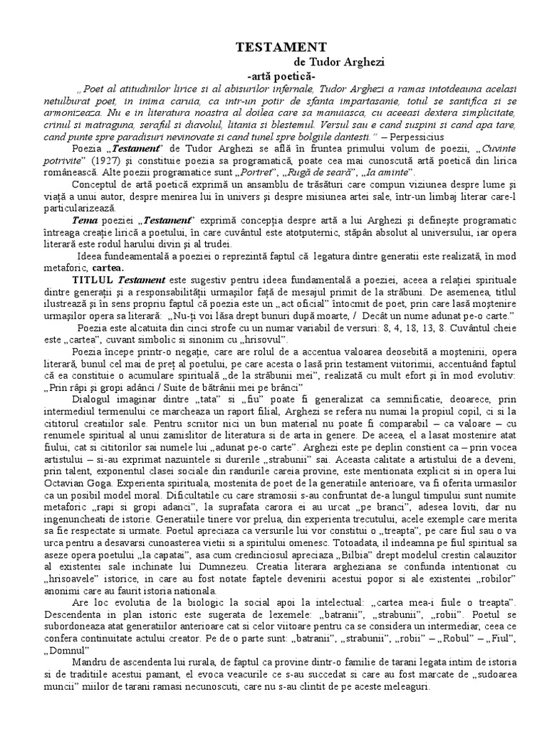 Testament Comentariu | PDF