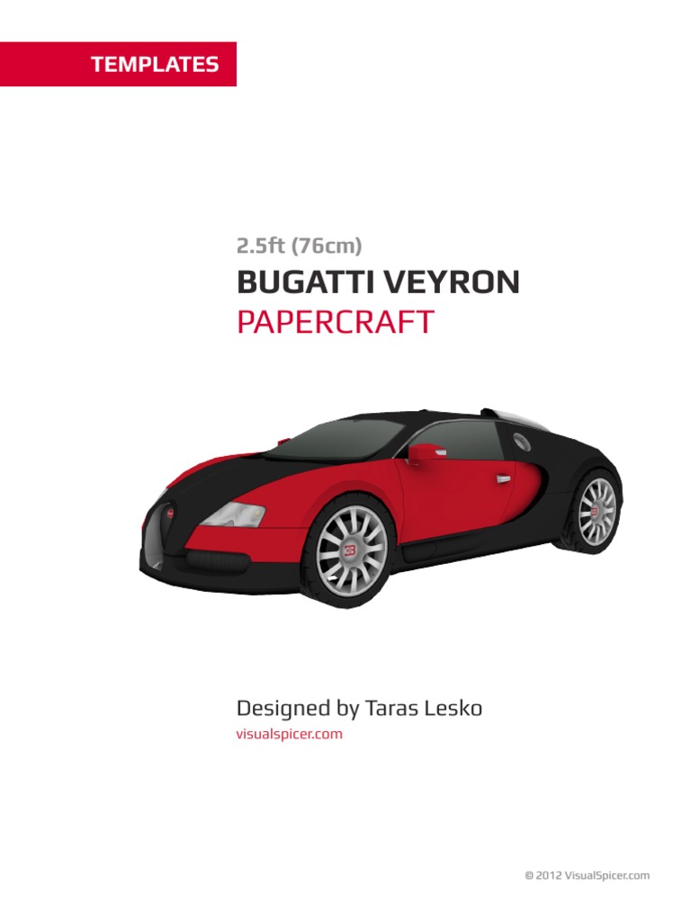 Bugatti Veyron Papercraft Template | PDF | Electric Vehicle | Vehicle ...