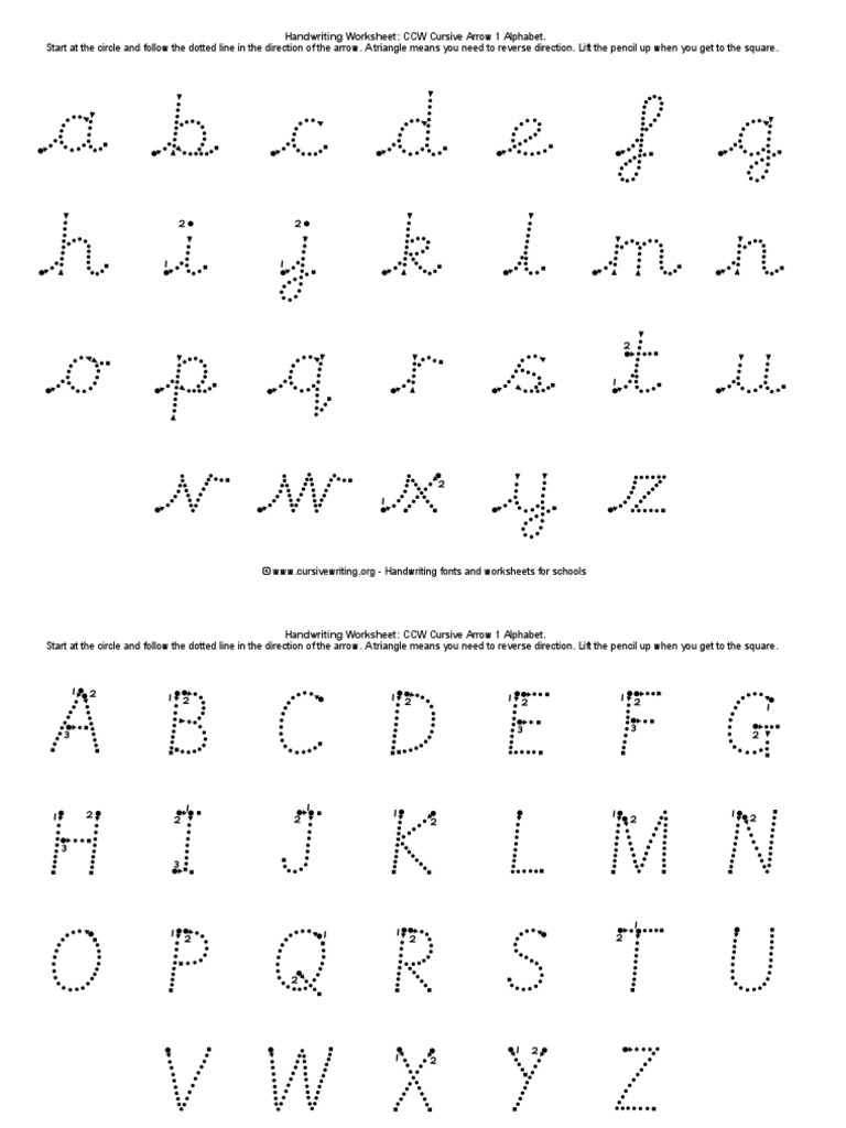 CCW Cursive Arrow 1 Alphabet PDF | PDF