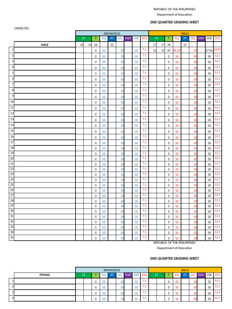 K12 Sample Class Record Pdf Philippines