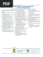 Bright Futures 15-17 Years Visits | PDF | Sexual Intercourse | Adolescence