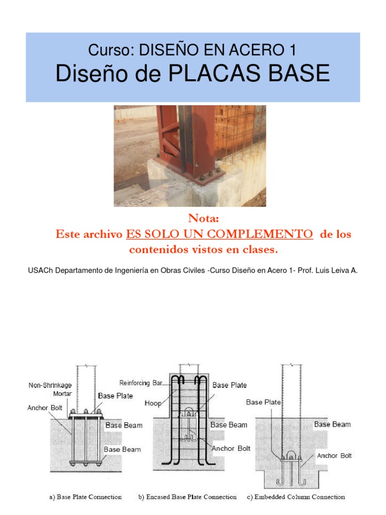Placas Base 3 | PDF | Ingeniero civil | Ingeniería estructural