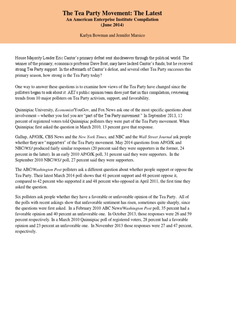 The Tea Party Movement: The Latest | PDF | Tea Party Movement ...