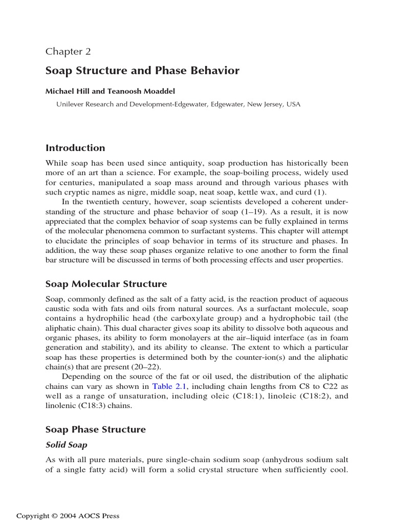 Soap Structura and Phase Behavior | PDF | Liquid Crystal | Phase (Matter)