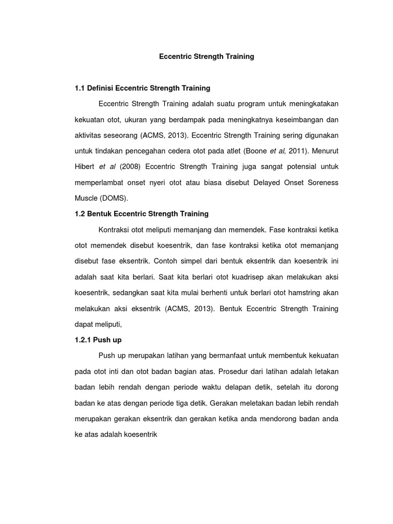Eccentric Strength Training | PDF