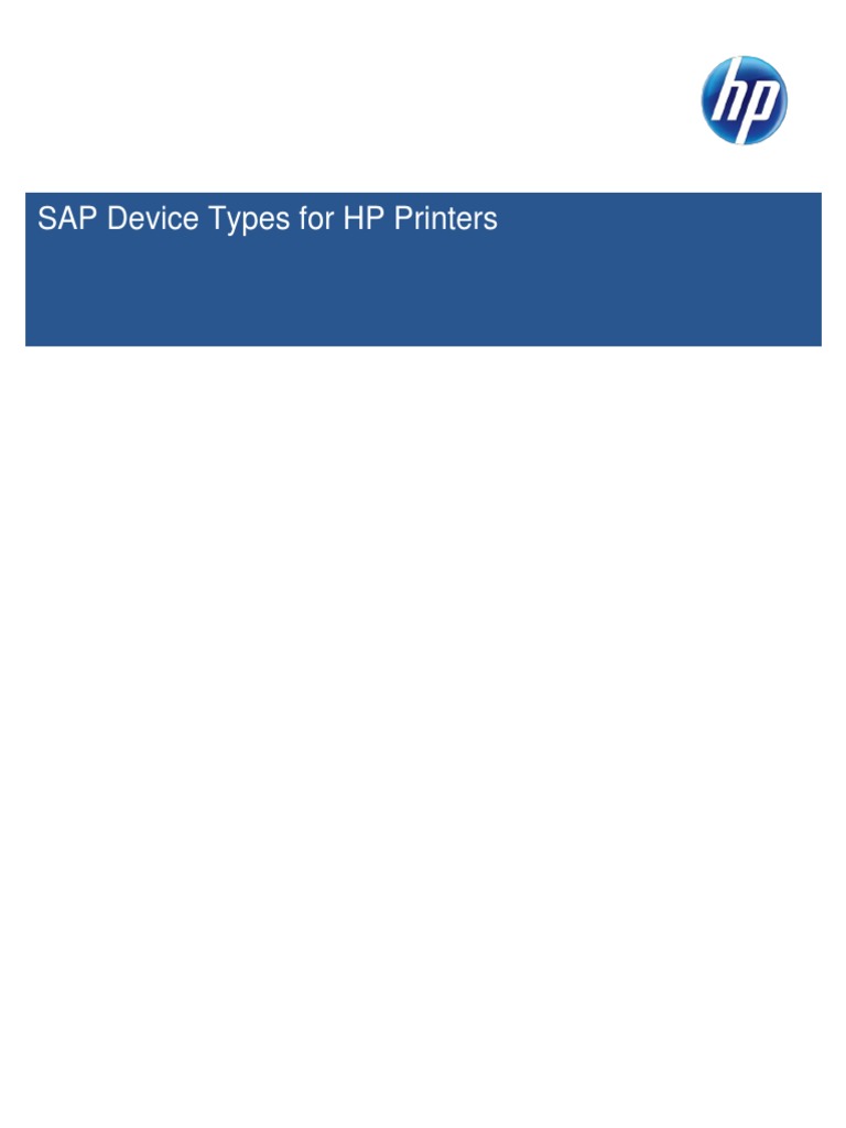 SAP Device Types For HP Printers | PDF | Microsoft Windows | Printer ...