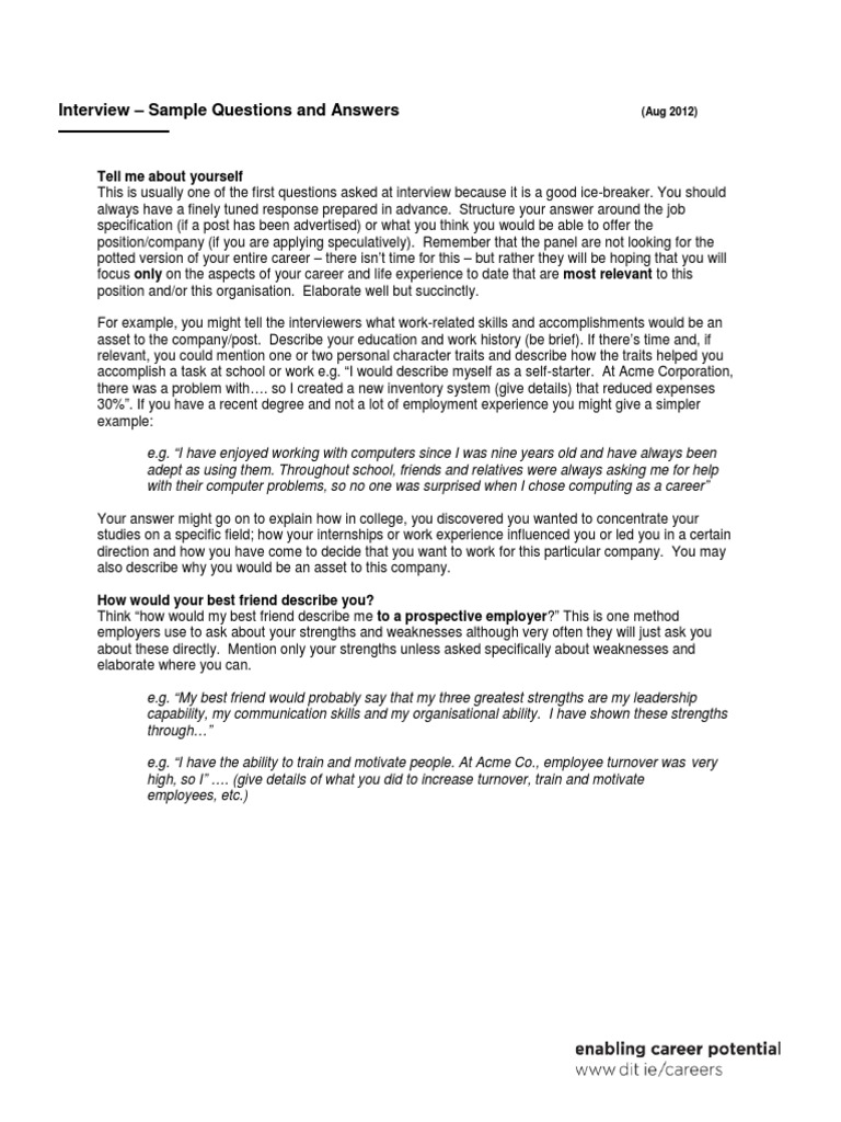 Interviews Sample Ques & Ans | PDF | Employment | Salary