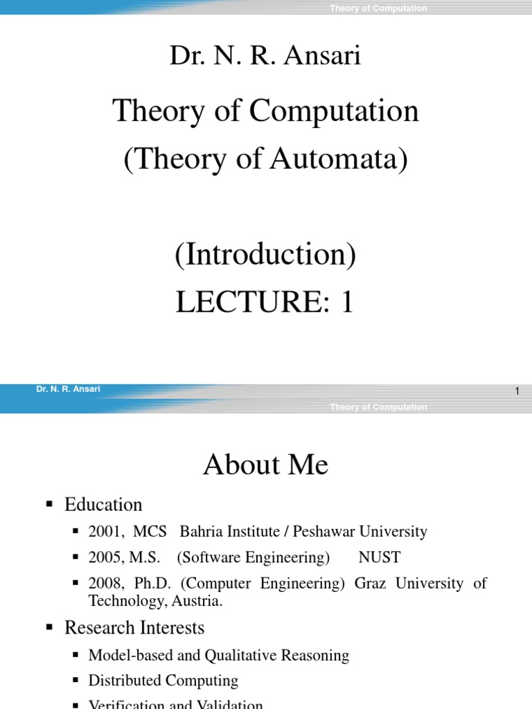 Theory of Computation (Theory of Automata) : Dr. N. R. Ansari | Download Free PDF | Style ...