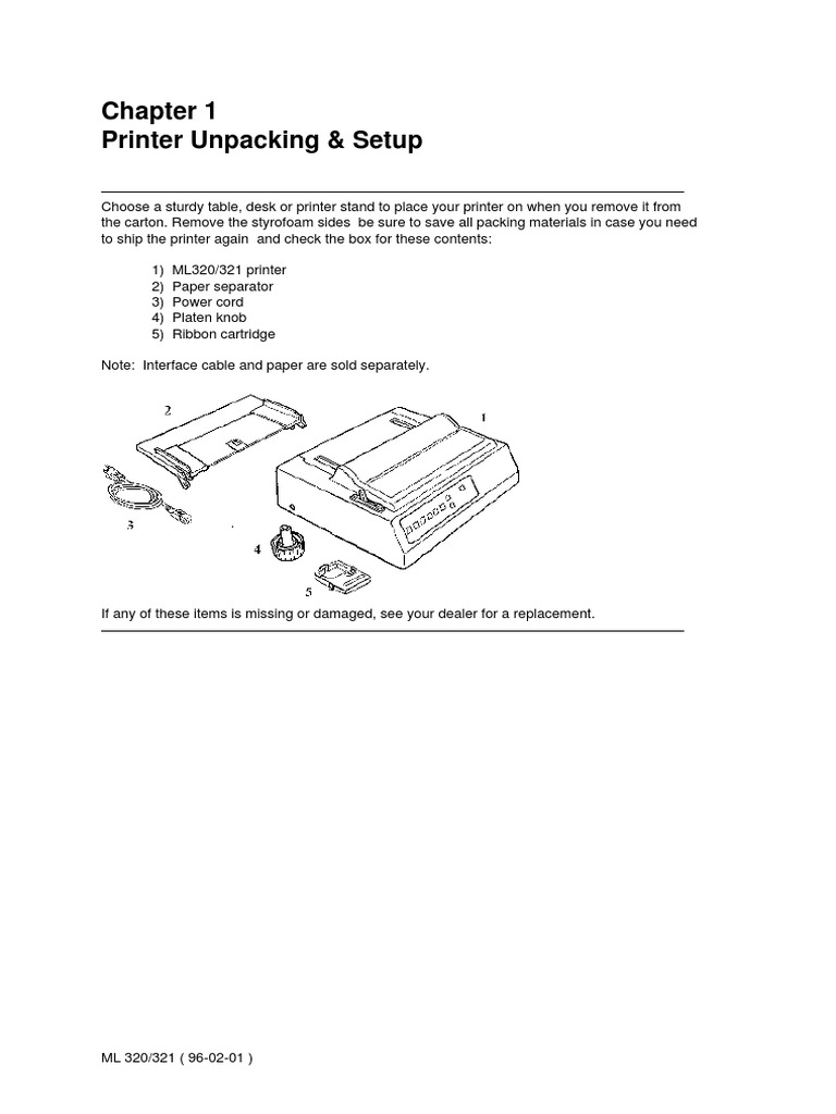 Printer Unpacking & Setup | PDF | Printer (Computing) | Bit Rate