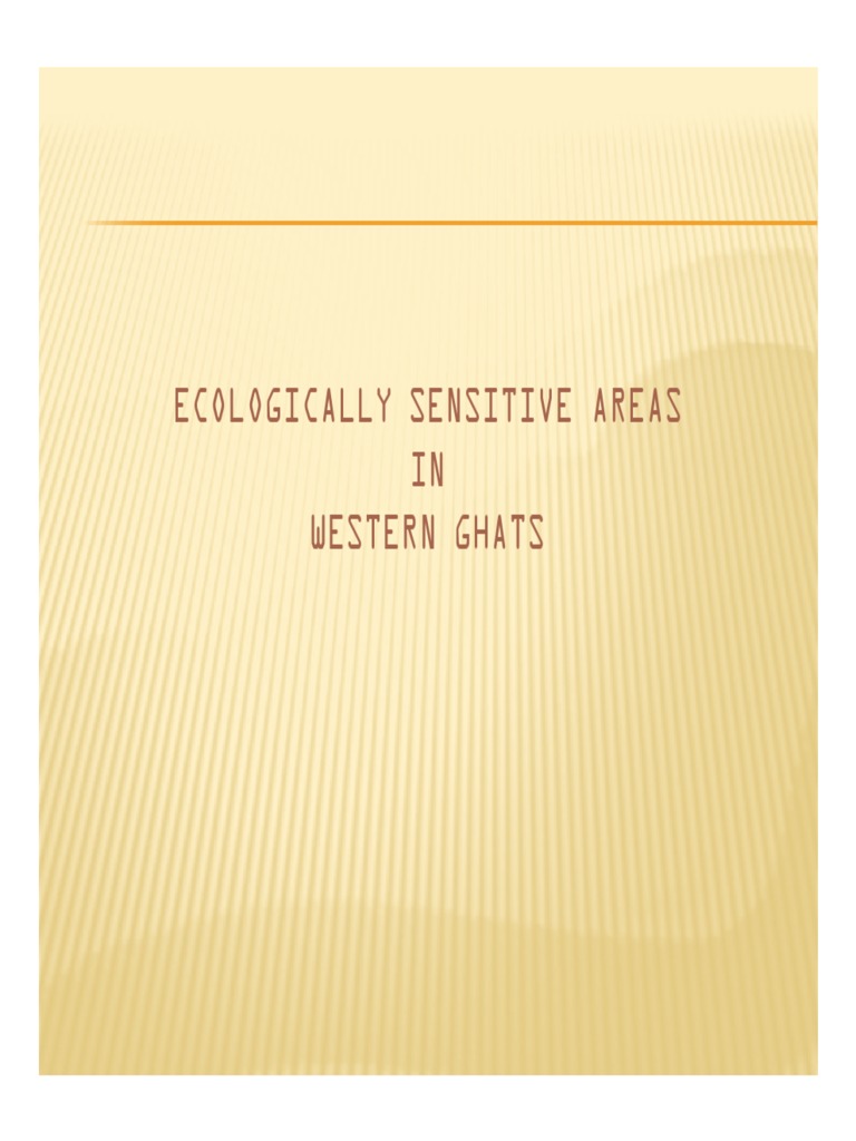 Ecologically Sensitive Areas IN Western Ghats | PDF | Ecological ...