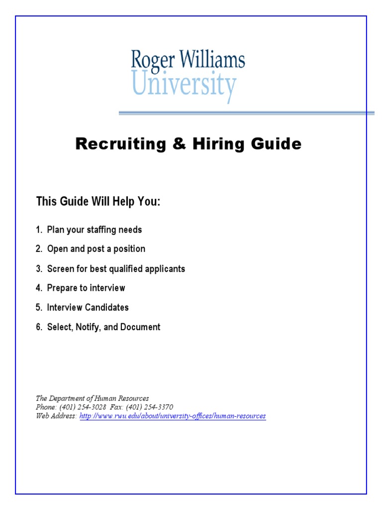 Recruiting Hiring Guide | PDF | Recruitment | Employment