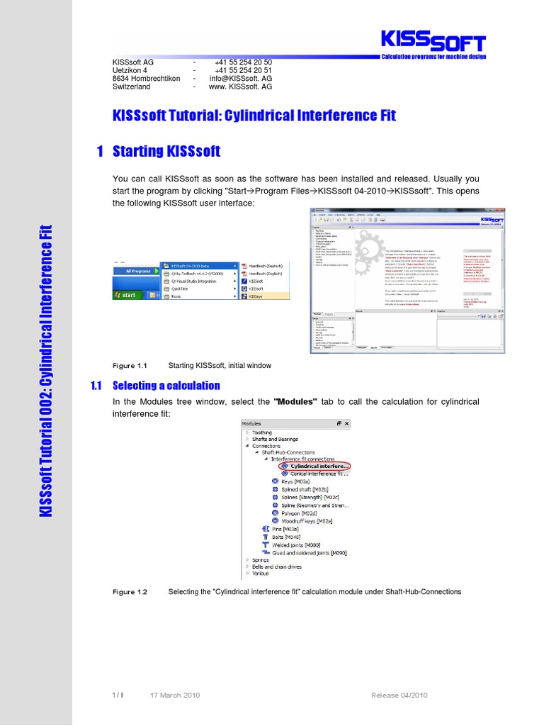 Kisssoft Tutorial: Cylindrical Interference Fit: 1.1 Selecting A ...
