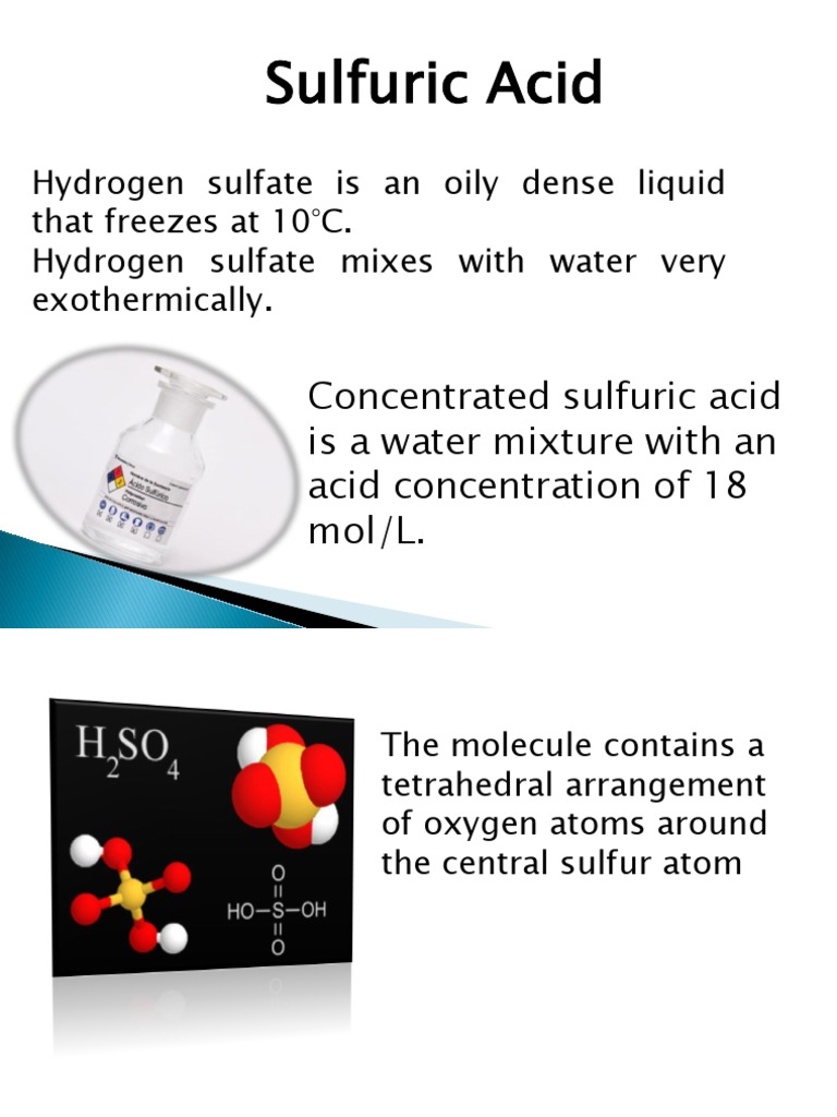 Concentrated sulfuric acid properties and uses | PDF | Acid | Sulfuric Acid