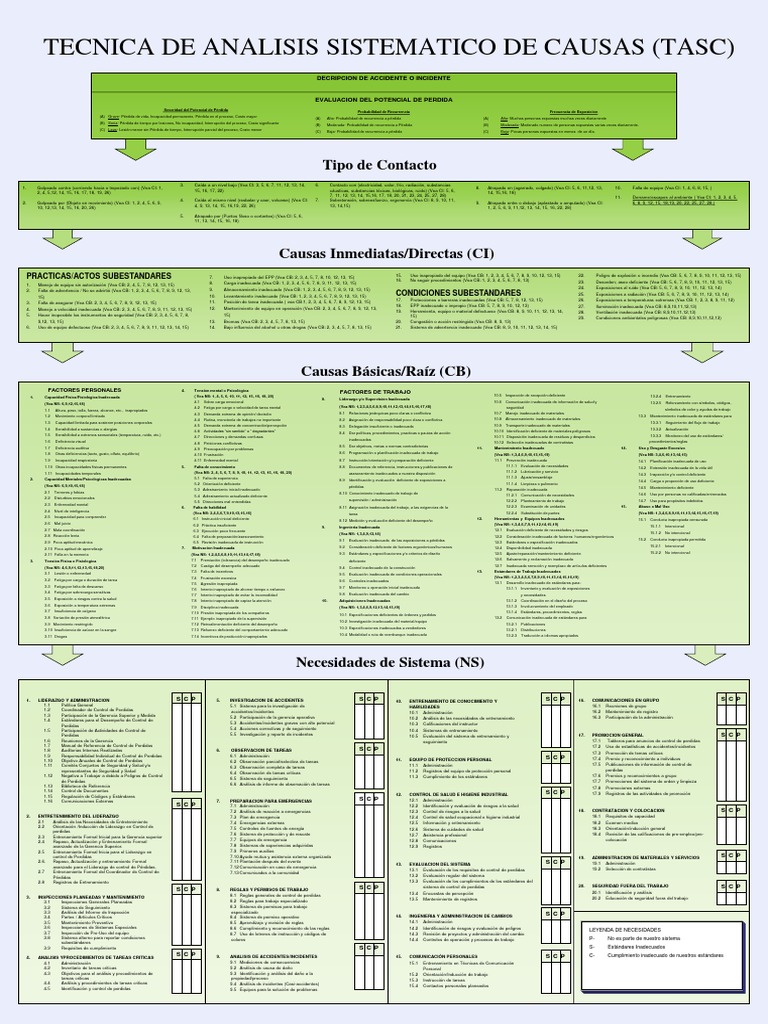 Tecnica De Analisis Sistematico De Causas (Tasc)