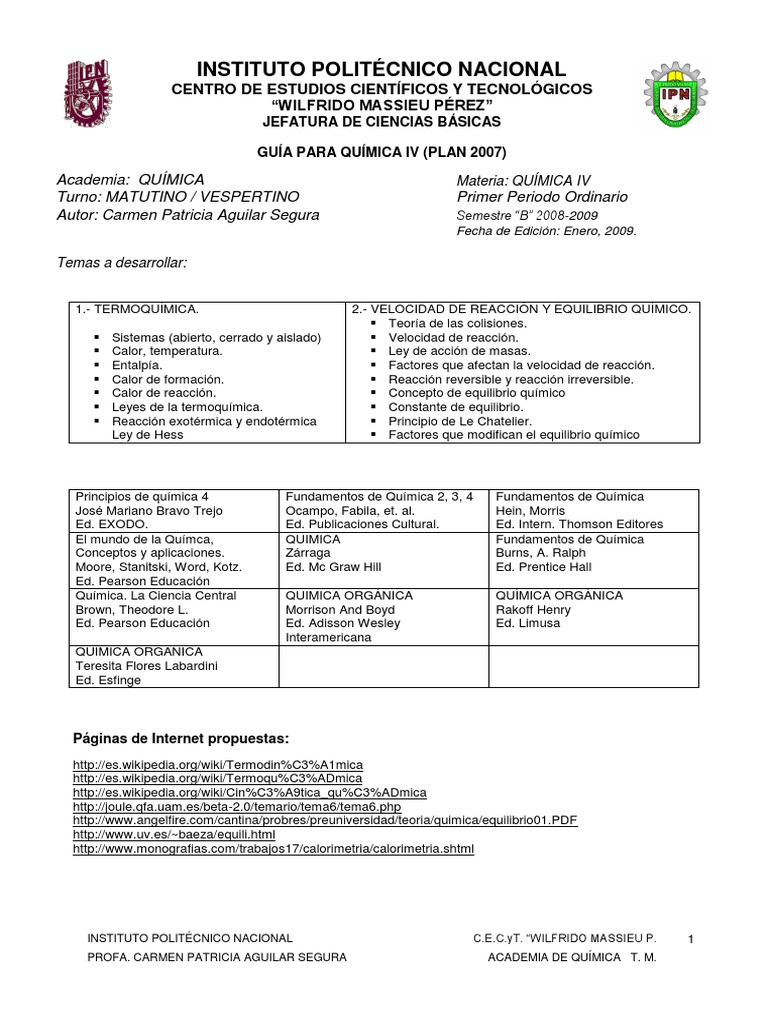 Guia Quimica Iv Descargar Gratis Pdf Cinética Química Equilibrio