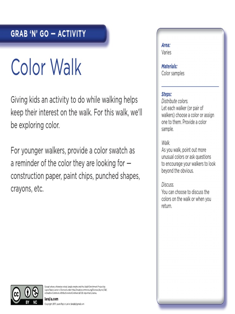 Grab 'N' Go: Color Walk | PDF