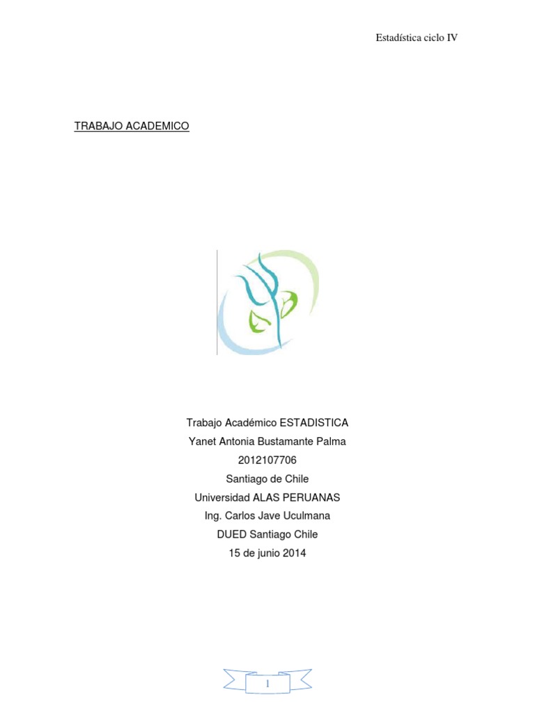 Formato Ta-2014 - 1modulo Iestadistica | PDF | Estadísticas | Science
