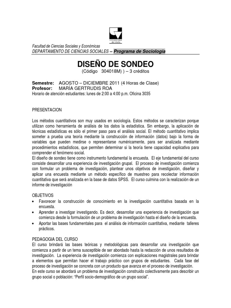 Diseño de Sondeo