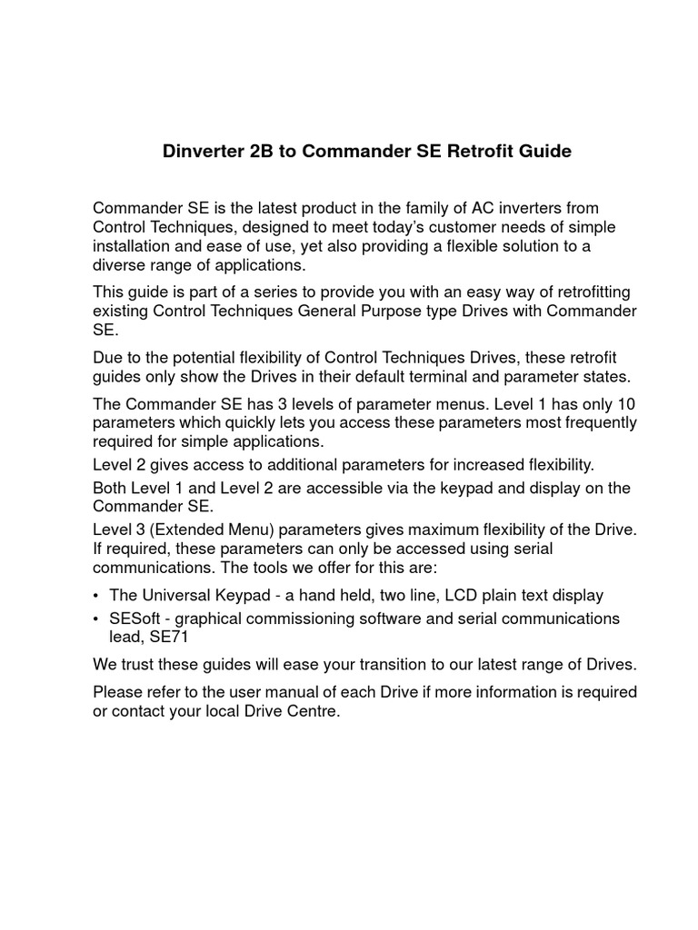 DInverter B To Commander SE | PDF | Power Inverter | Mains Electricity