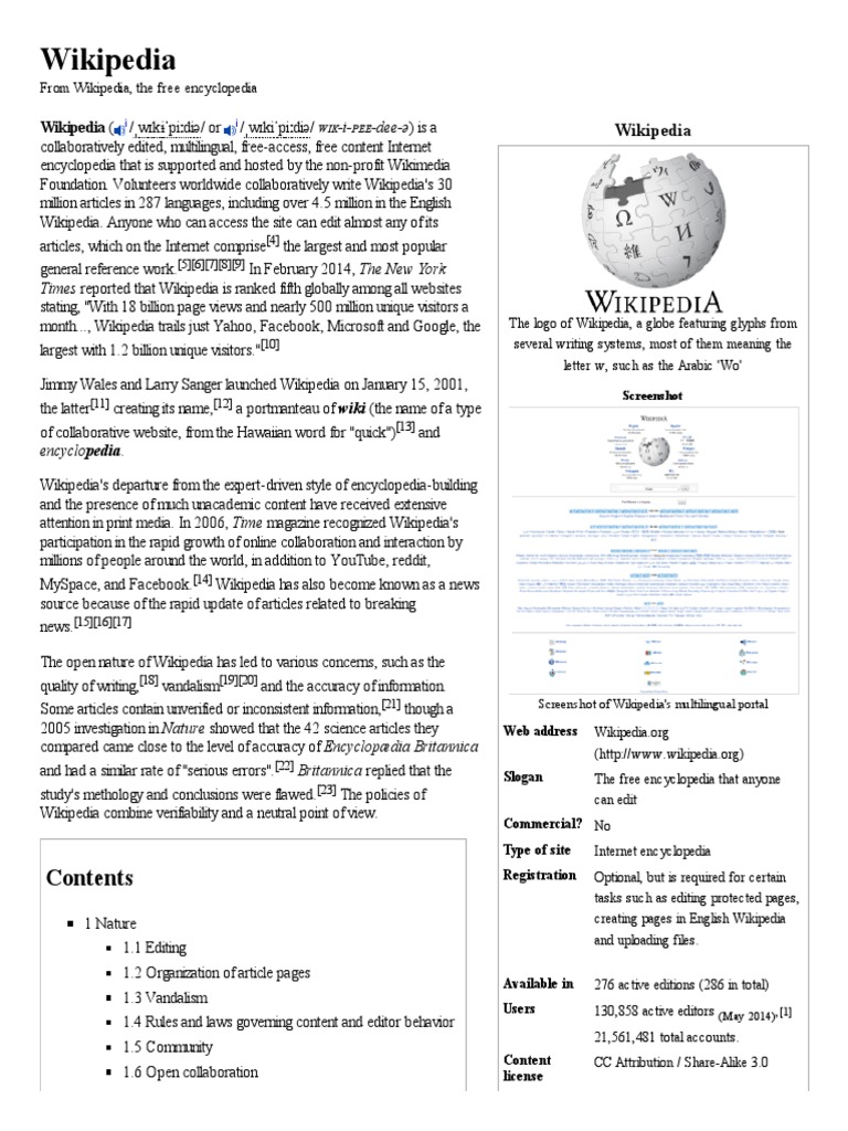 Wikipedia - Wikipedia, The Free Encyclopedia | PDF | Wikipedia ...
