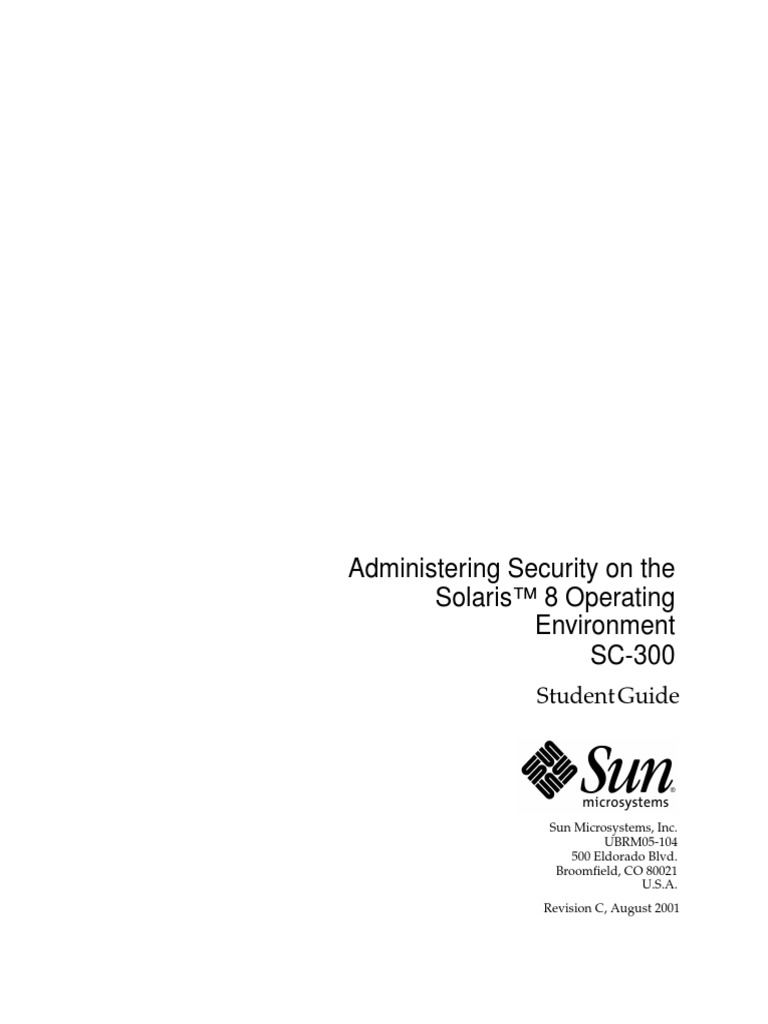 SC-300 Administering Security On The Solaris 8 Operating Environment ...