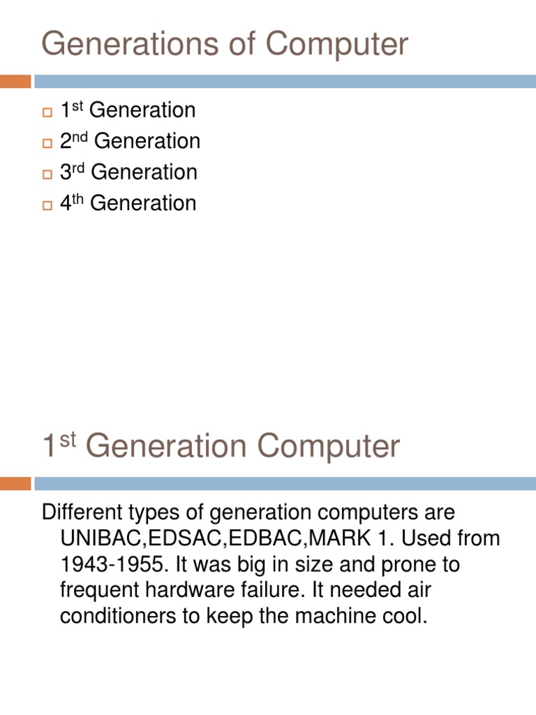 Overview of Computer Generations | PDF