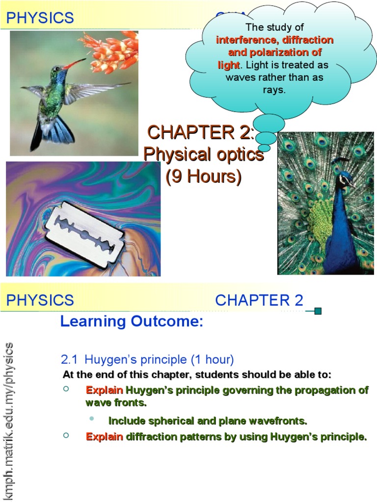 Physical Optics: Interference & Diffraction | PDF | Diffraction | Optics