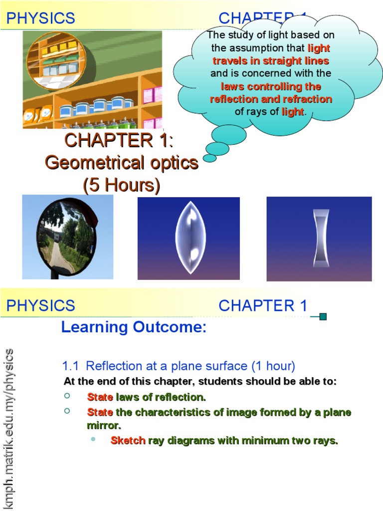 Geometrical Optics: Reflection Laws and Images | PDF | Lens (Optics ...