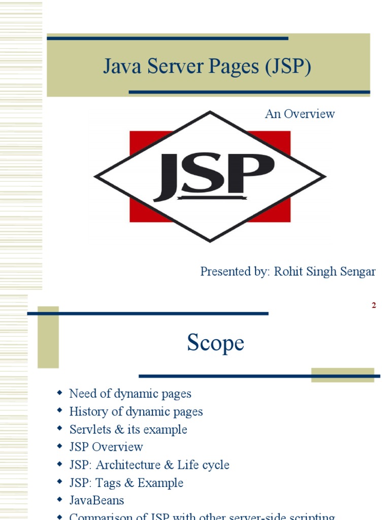 JSP Presentation | PDF | Java Server Pages | Java Servlet
