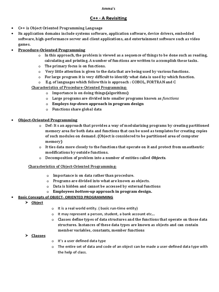 Object Oriented Concepts Through C Pdf Class Computer Programming Object Computer