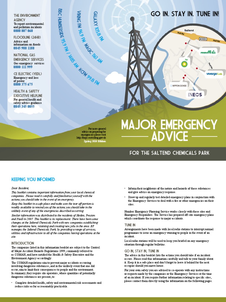 Saltend Chemicals Park Emergency Guide | PDF | Acetic Acid | Emergency