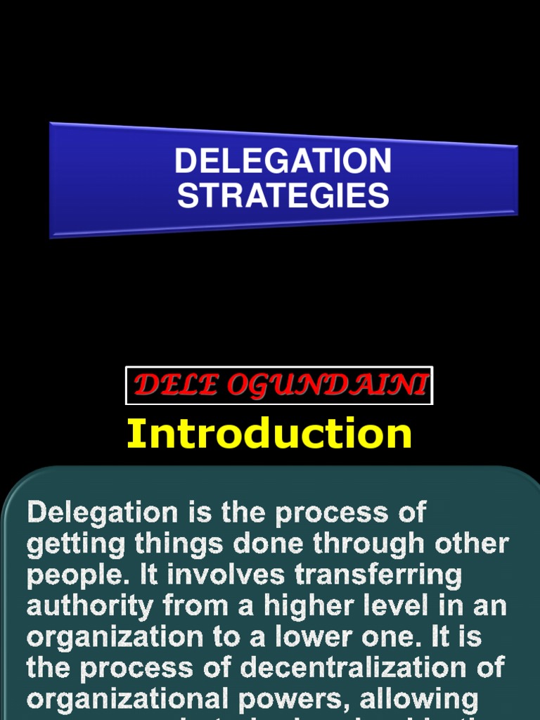 Delegation Strategies | PDF