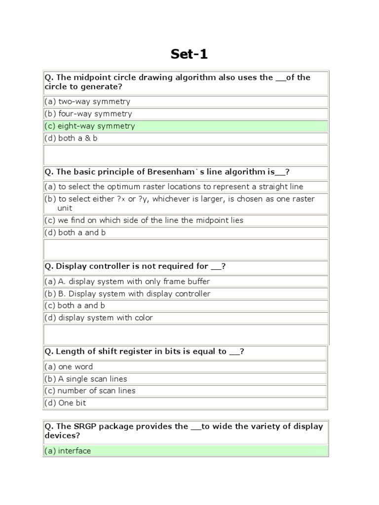 Computer Graphics MCQ'S | PDF | 2 D Computer Graphics | Computer Graphics Computer Graphics MCQ'S | PDF | 2 D Computer Graphics | Computer Graphics