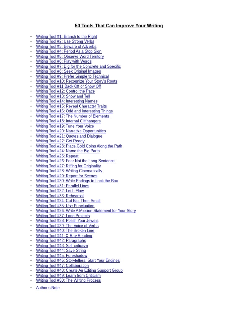 50 Tools That Can Improve Your Writing | PDF | Adverb | Writers