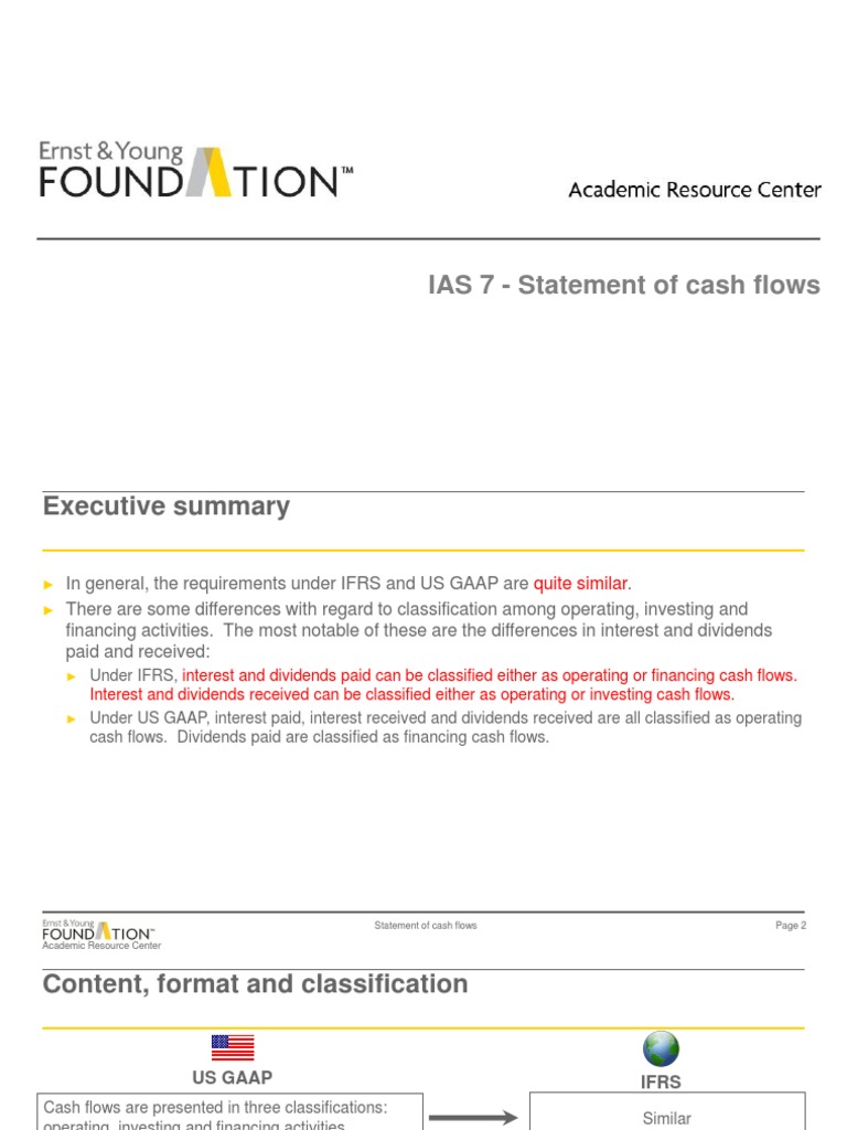 Statement of Cash Flows-International Accounting Standard (IAS) 7 | PDF ...